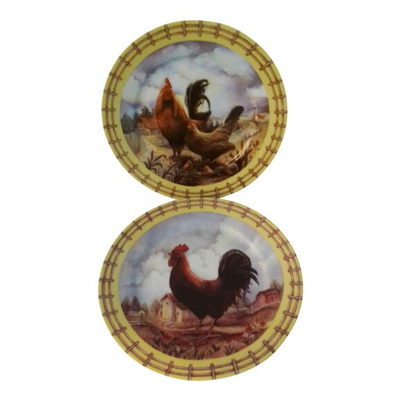 Accents | Vintage Rooster Hen Country Display Plates A Pair | Poshmark